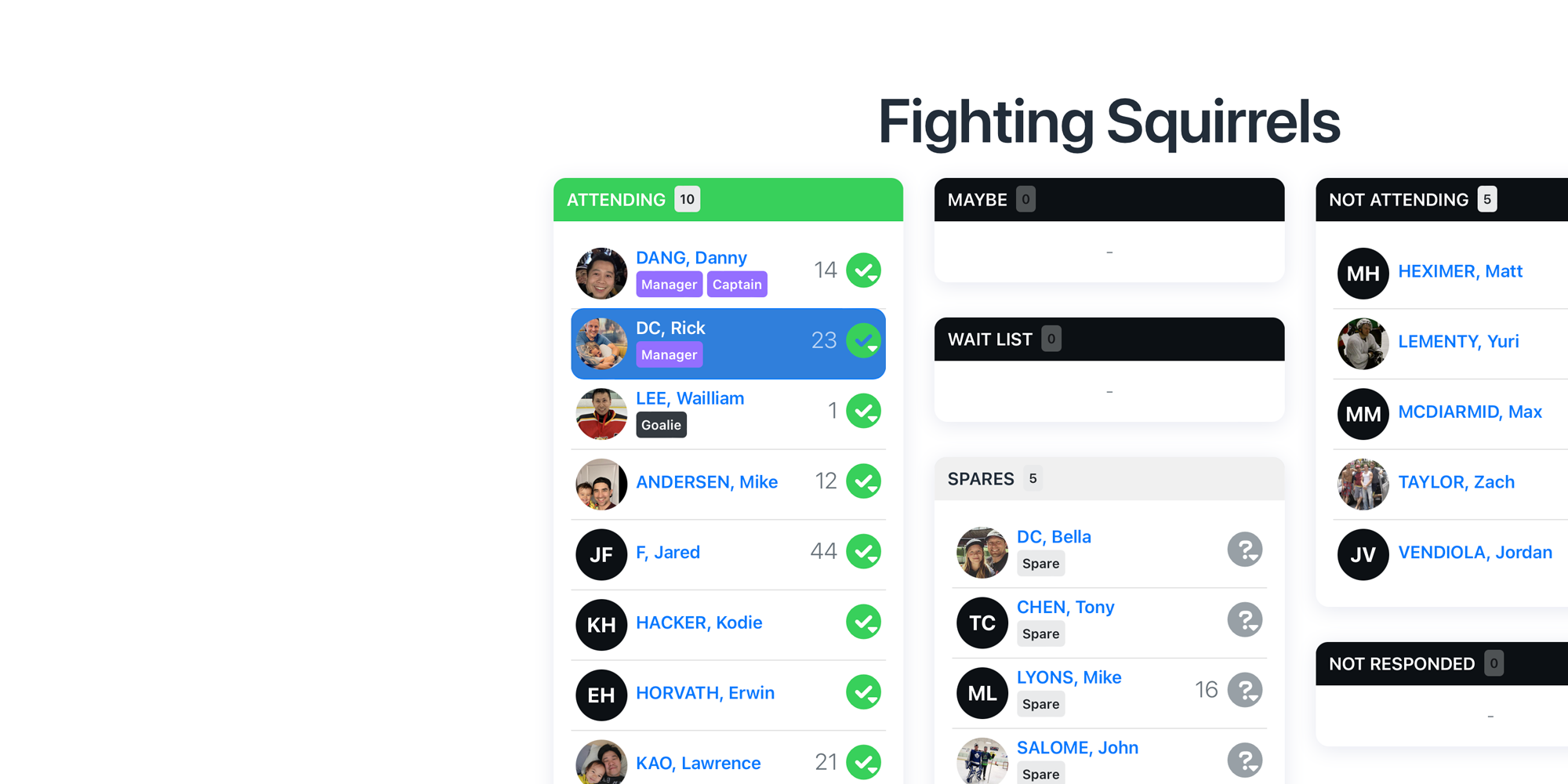 Auto Roster · Features · Sportsa